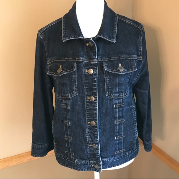J. Jill | Jackets & Coats | J Jill Dark Denim Jean Jacket Size Small ...